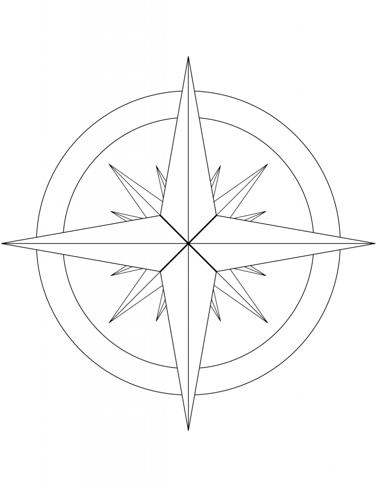 16-Point Compass Rose coloring page - ColouringPages