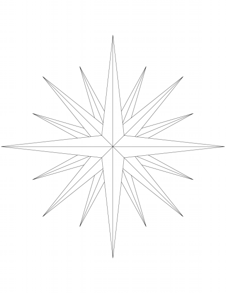 16-Point Compass Rose coloring page - ColouringPages