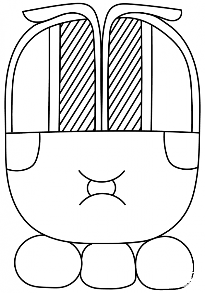 16th Maya Month - Pax coloring page - ColouringPages
