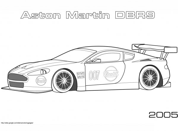 2005 Aston Martin DBR9 coloring page - ColouringPages