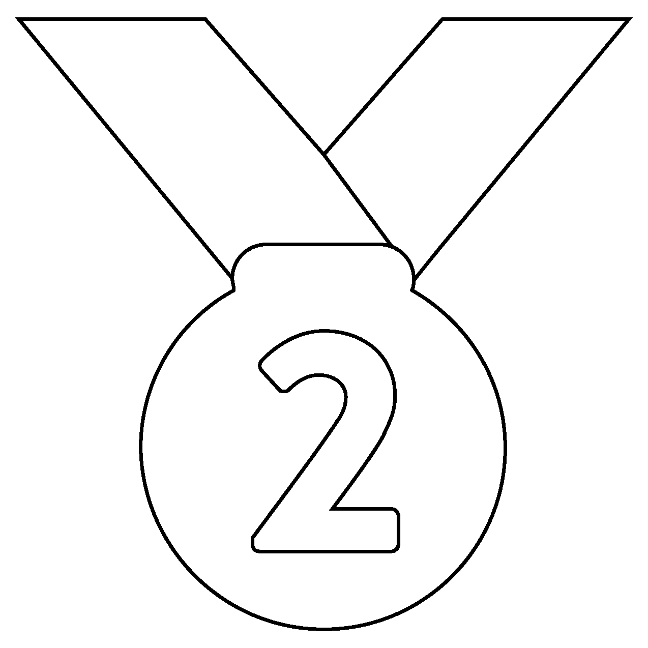 2Nd Place Medal Emoji coloring page - ColouringPages