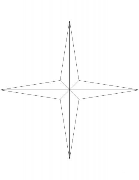 4-Point Compass Rose coloring page - ColouringPages