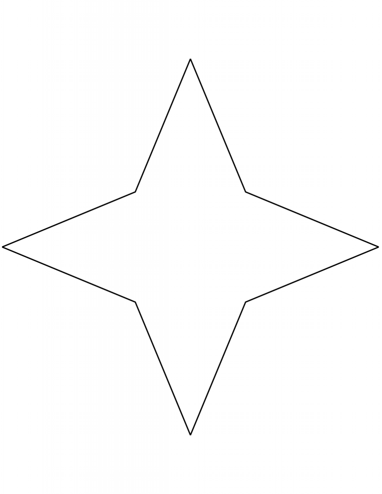4 Points Star coloring page - ColouringPages