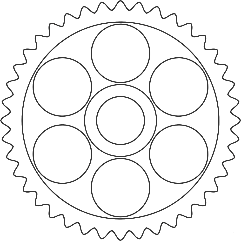 50Tooth Gear with Circular Holes coloring page - ColouringPages