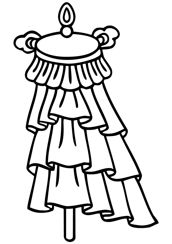 8 Signs: Dhvaja, Victory Banner coloring page - ColouringPages