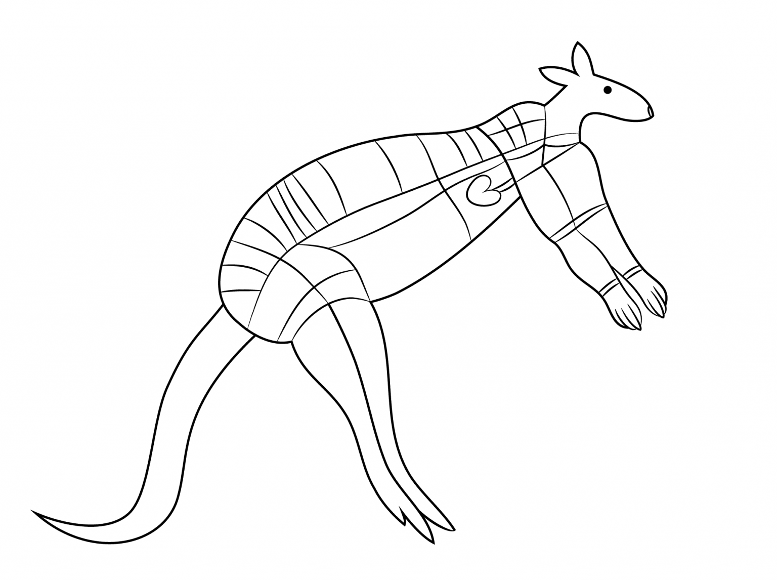 Aboriginal Painting of Kangaroo coloring page - ColouringPages