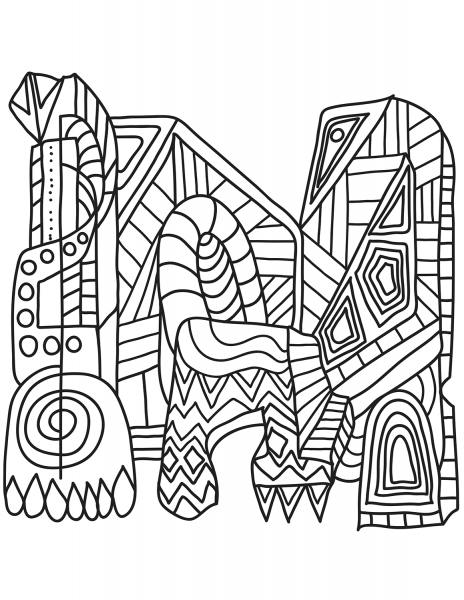 Abstract Doodle coloring page - ColouringPages