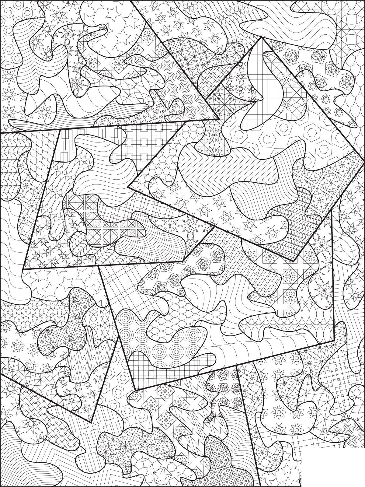 Abstract Zentangle coloring page - ColouringPages