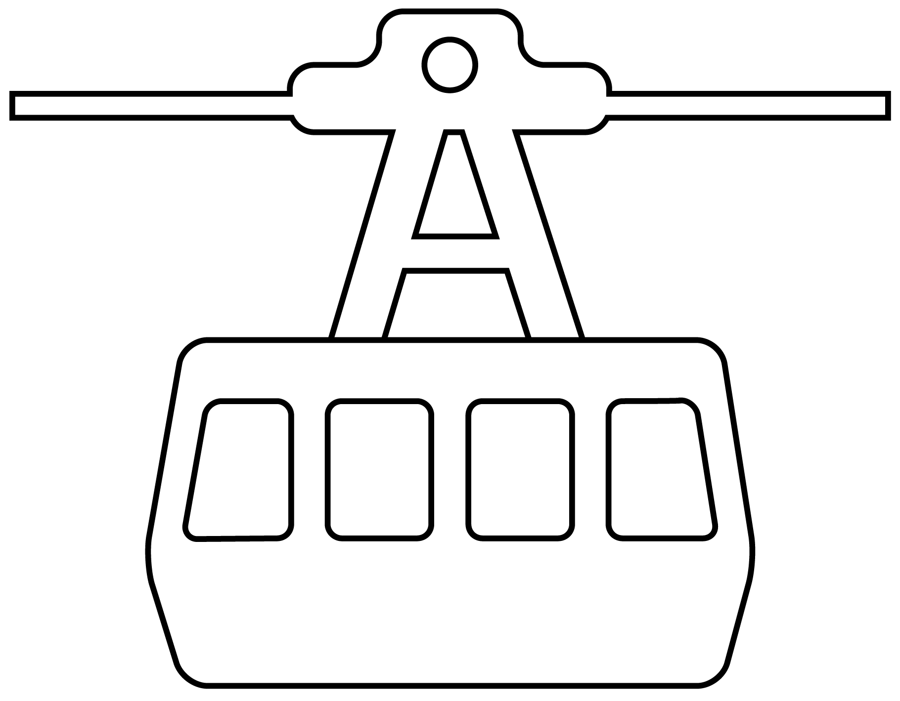 Aerial Tramway Emoji coloring page - ColouringPages