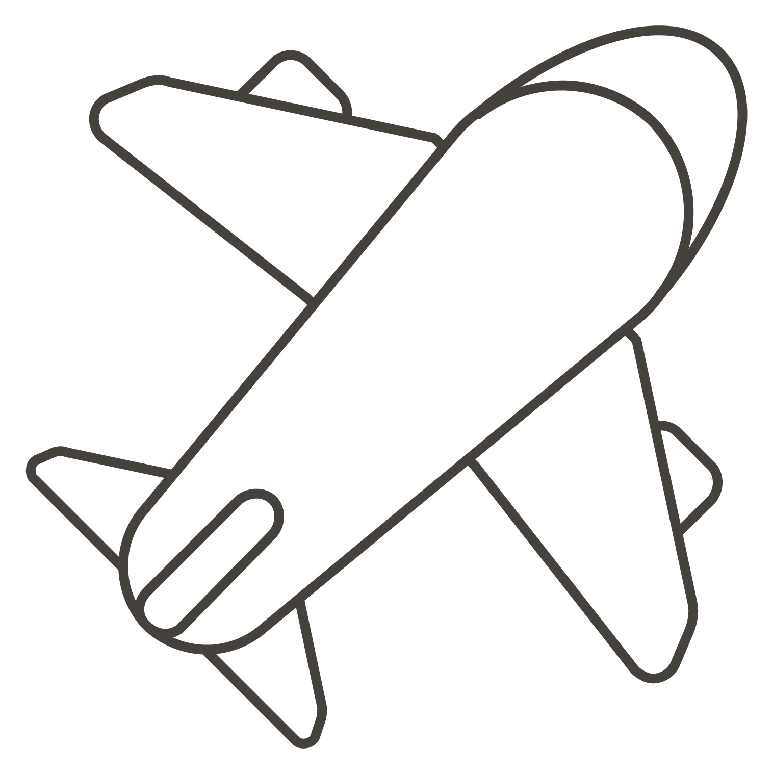 Airplane coloring page - ColouringPages