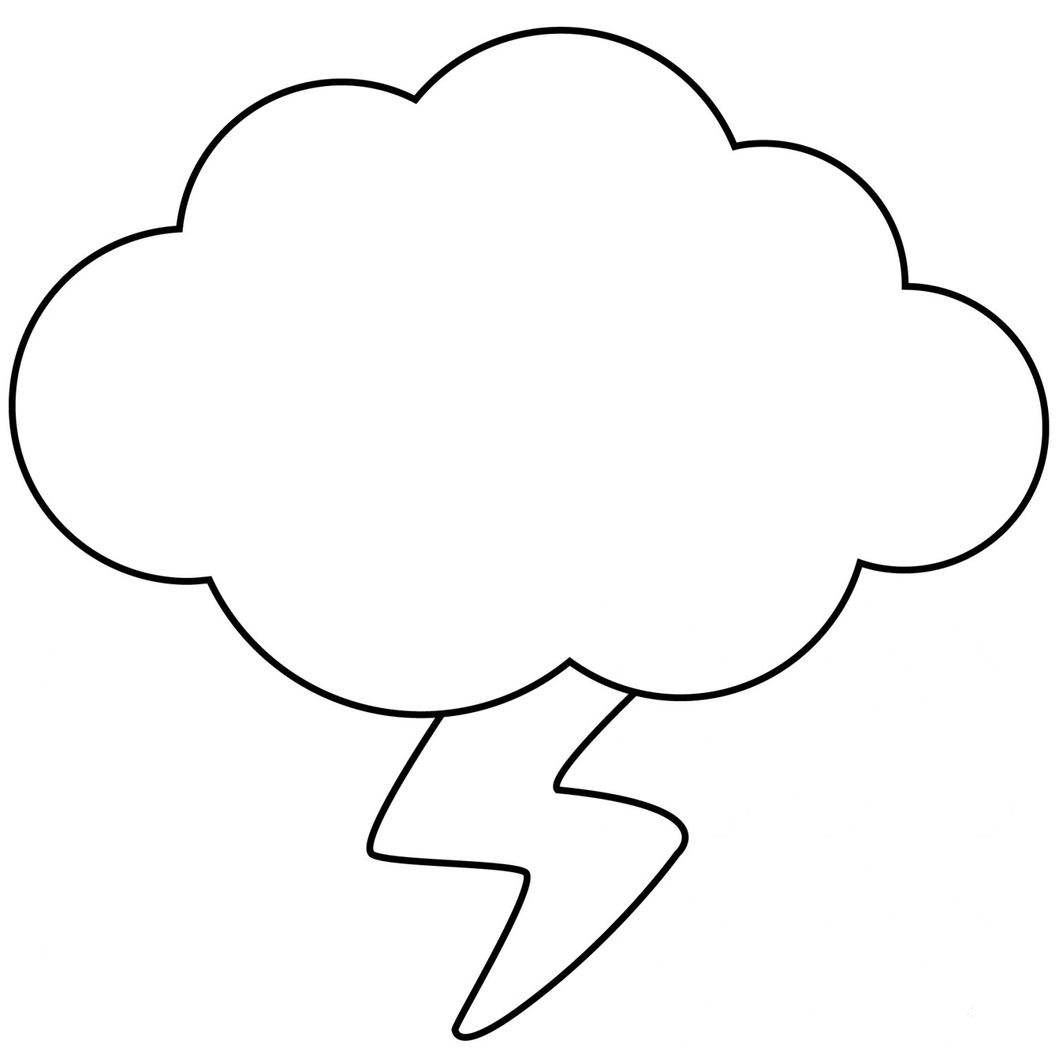 Cloud with Lightning Emoji coloring page - ColouringPages