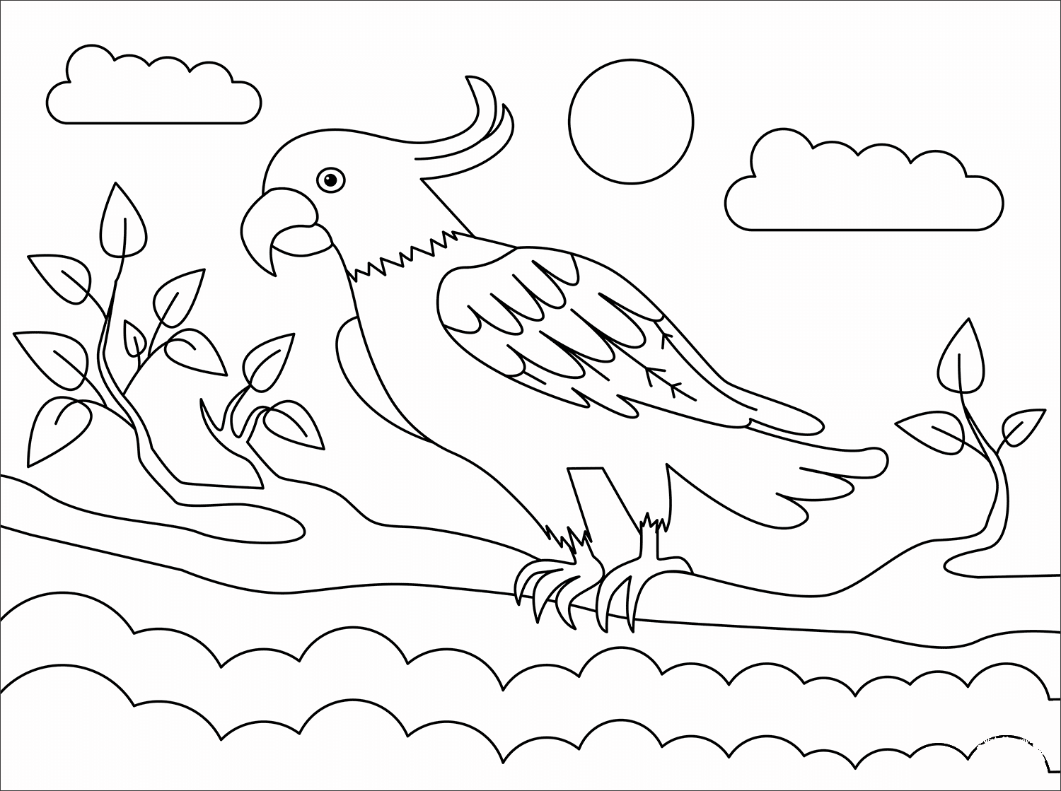 Cockatoo coloring page - ColouringPages