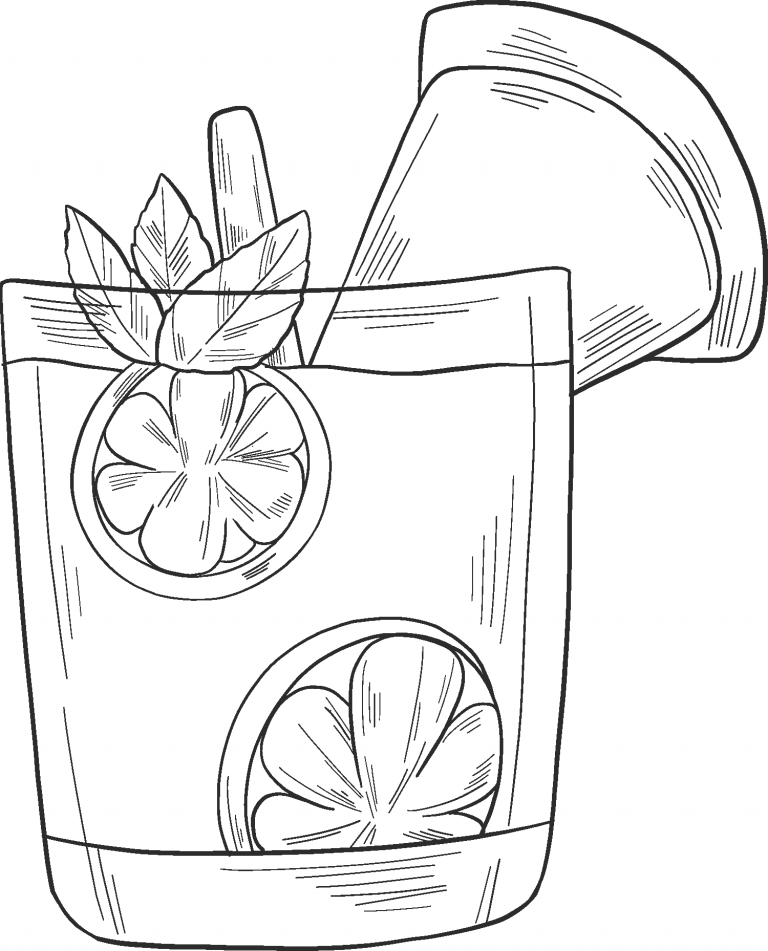 Cocktail coloring page - ColouringPages