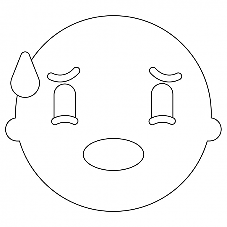 Cold Sweat Face Emoji coloring page - ColouringPages