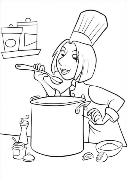 Colette Tries The Soup coloring page - ColouringPages