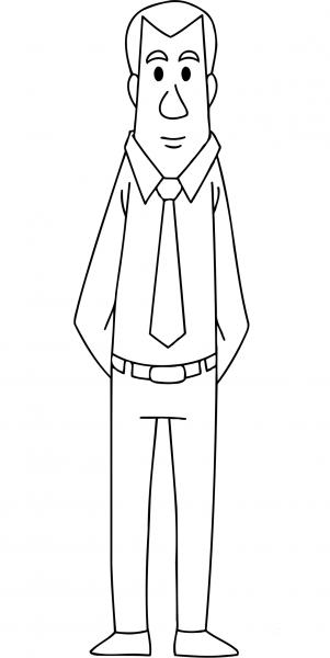Comic Character Outline coloring page - ColouringPages