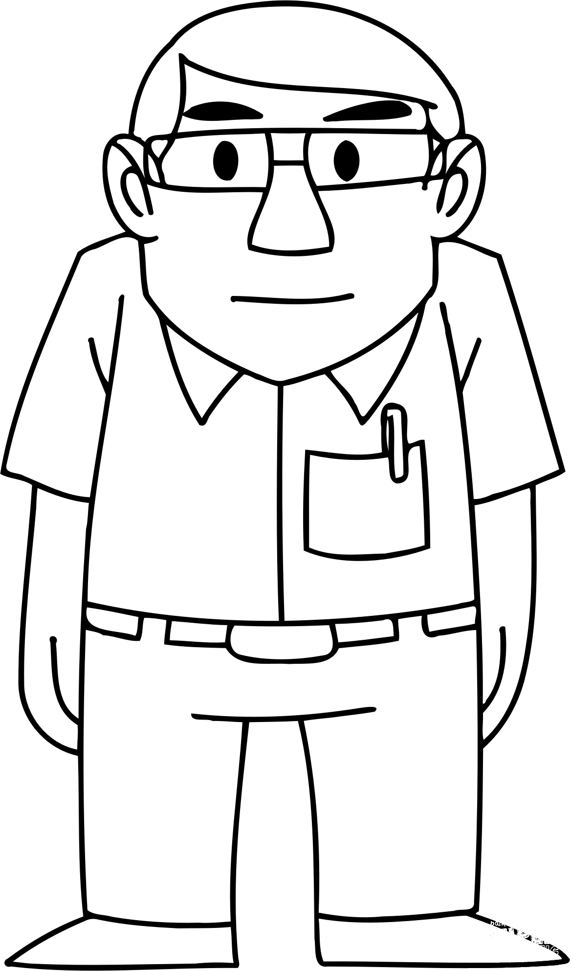 Comic Character Outline coloring page - ColouringPages