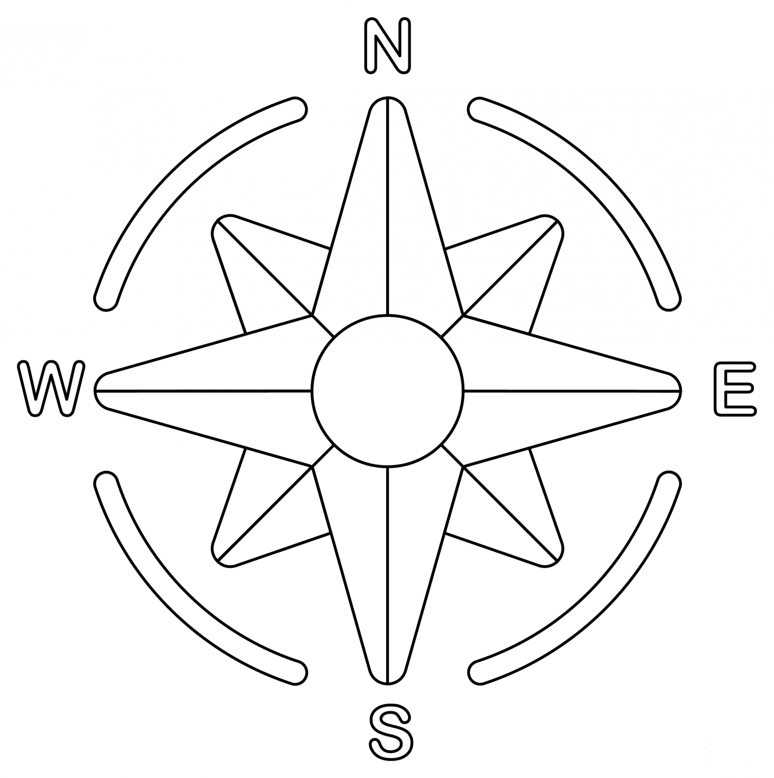 Compass Rose coloring page - ColouringPages
