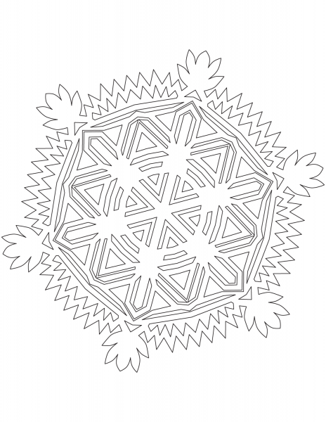 Complicated Snowflake coloring page - ColouringPages