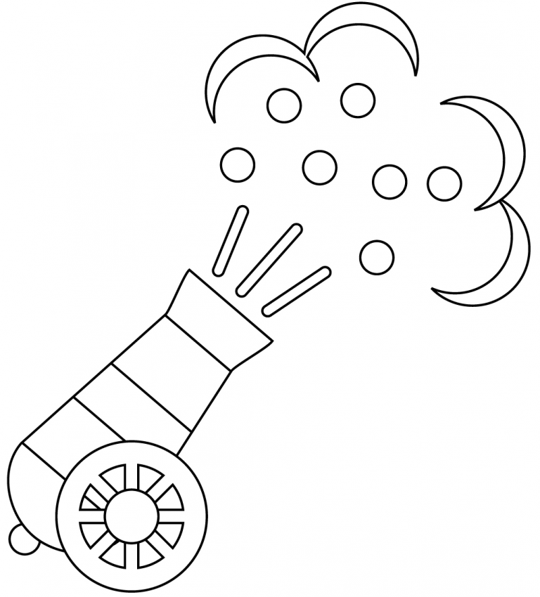 Confetti Cannon coloring page - ColouringPages