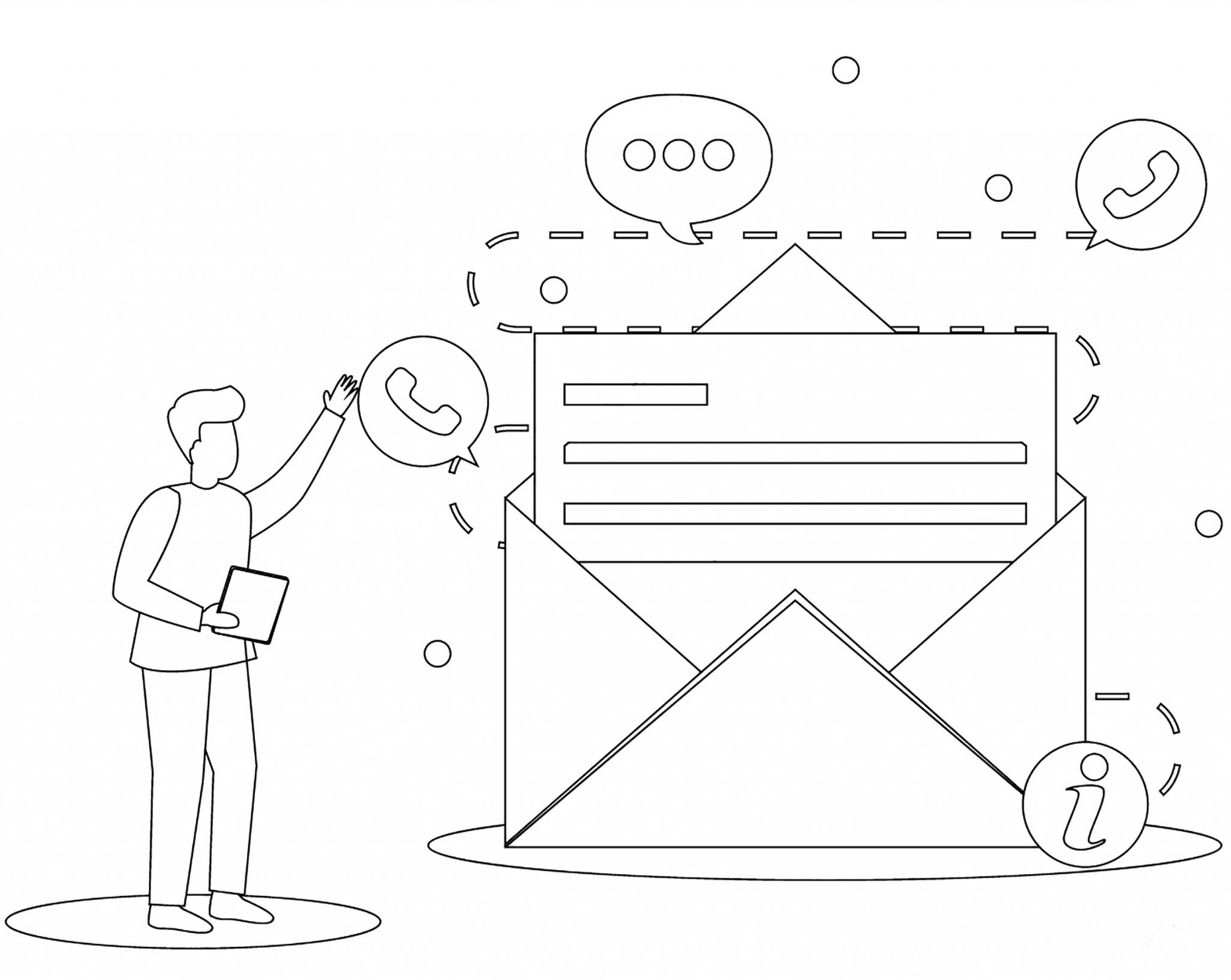 Contact Infographics coloring page - ColouringPages