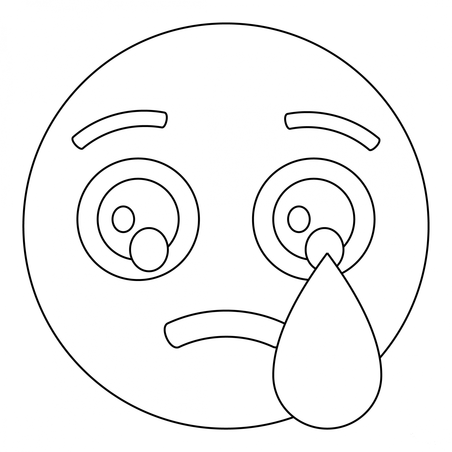 Crying Face coloring page - ColouringPages