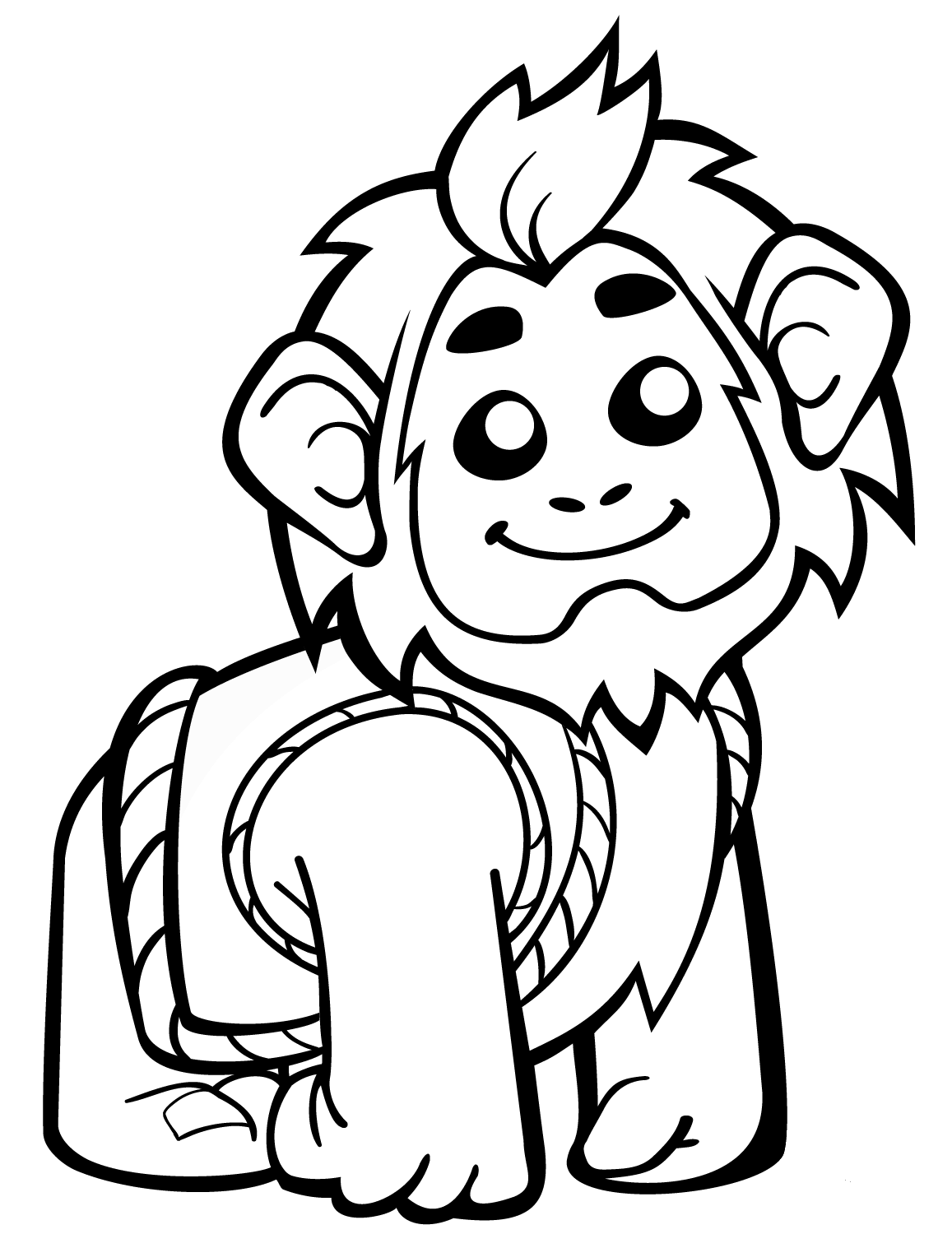 Cute Ape in Vest coloring page - ColouringPages