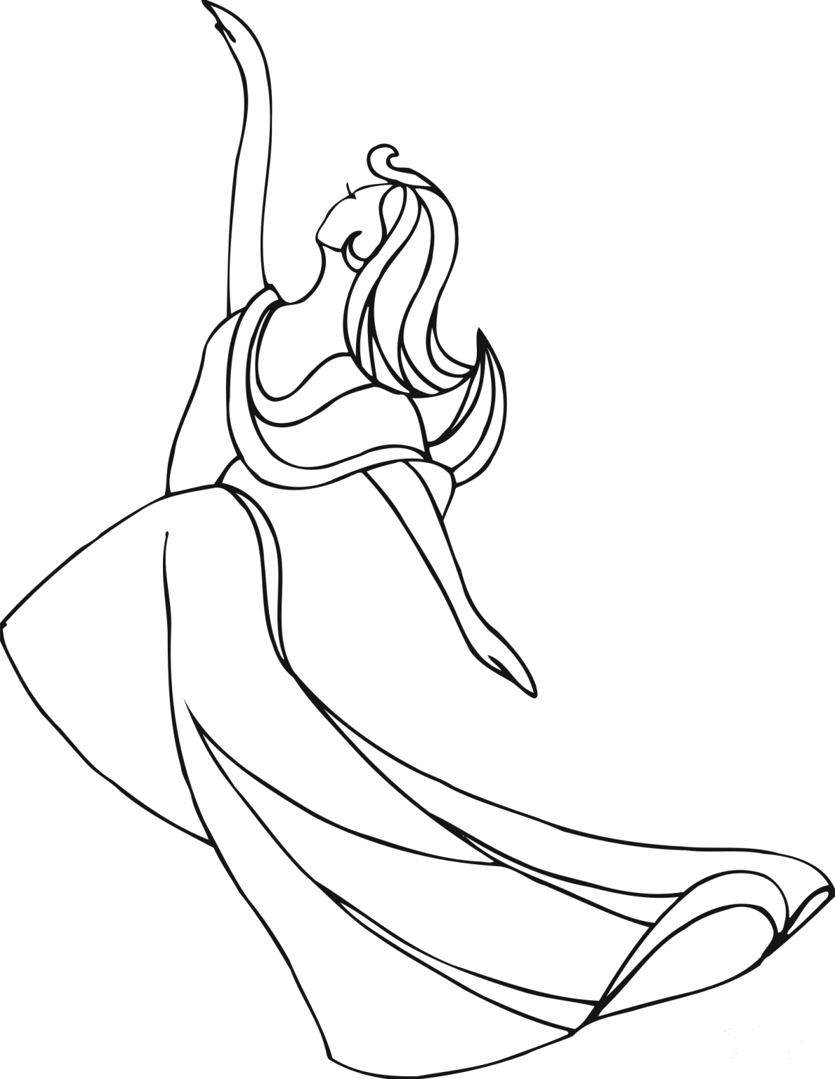 Dancing Lady coloring page - ColouringPages