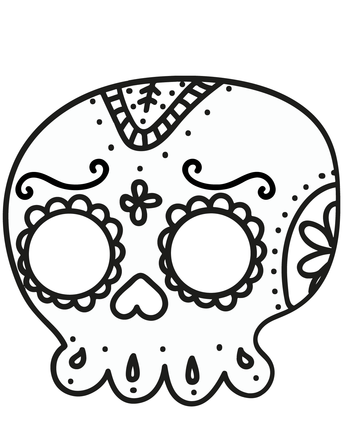 Day of the Dead Sugar Skull coloring page - ColouringPages