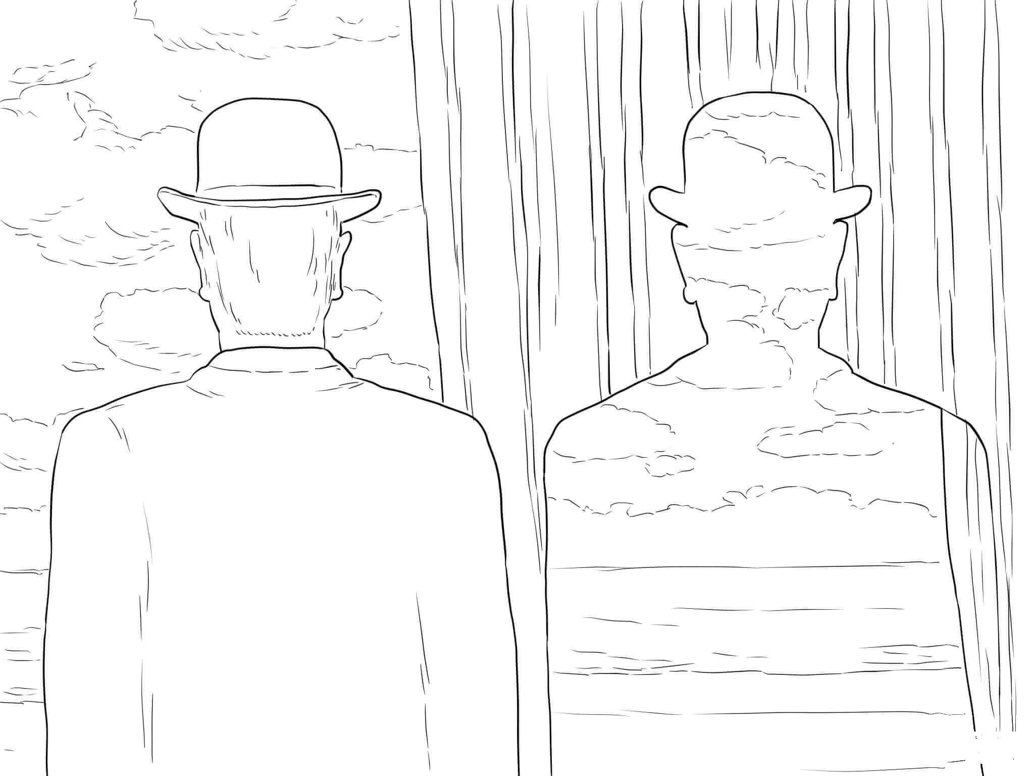 Decalcomania by Rene Magritte coloring page - ColouringPages