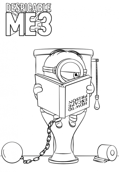 Despicable Me 3 Minion in Prison coloring page - ColouringPages