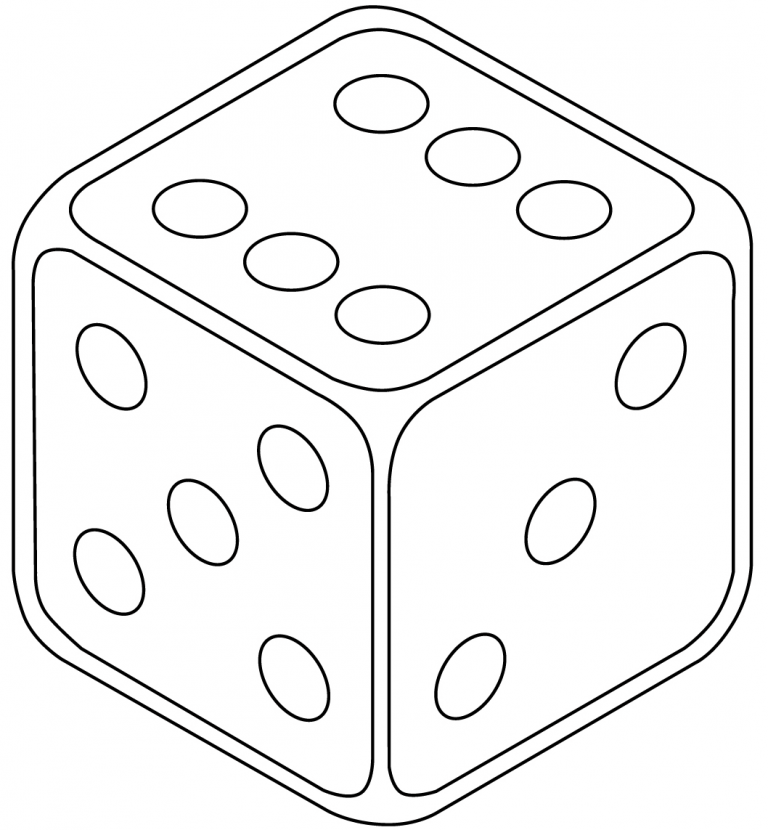 Dice coloring page - ColouringPages