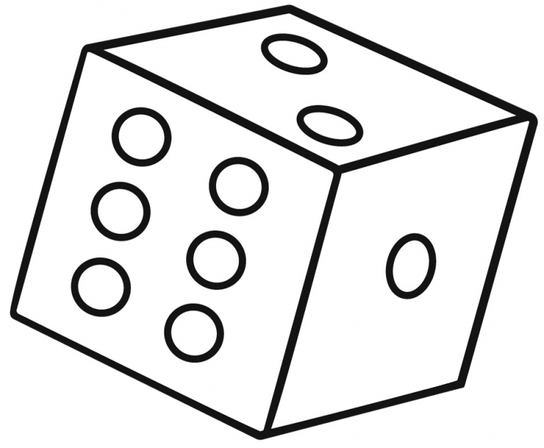 Dice coloring page - ColouringPages