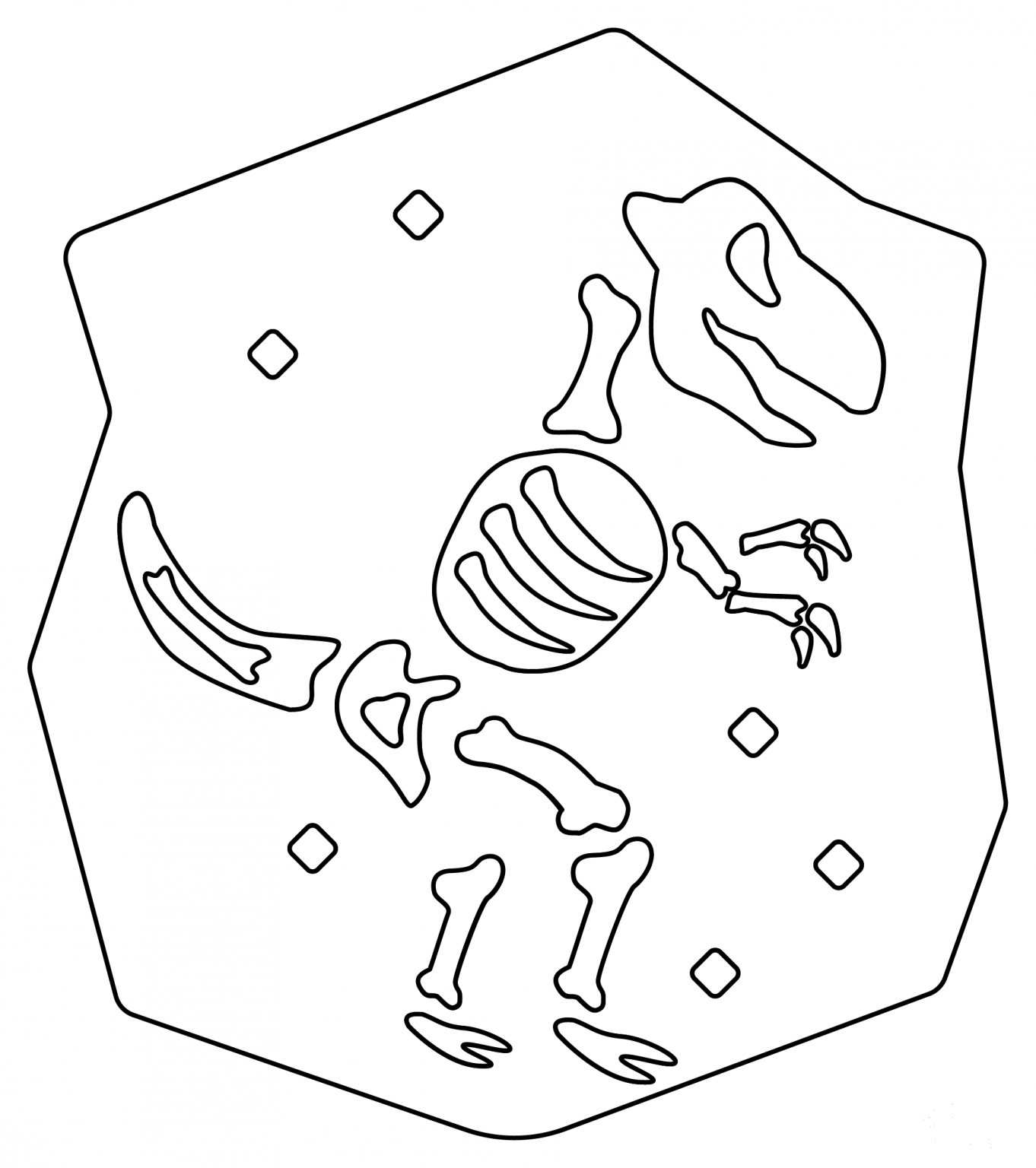 Dinosaur Fossil coloring page - ColouringPages