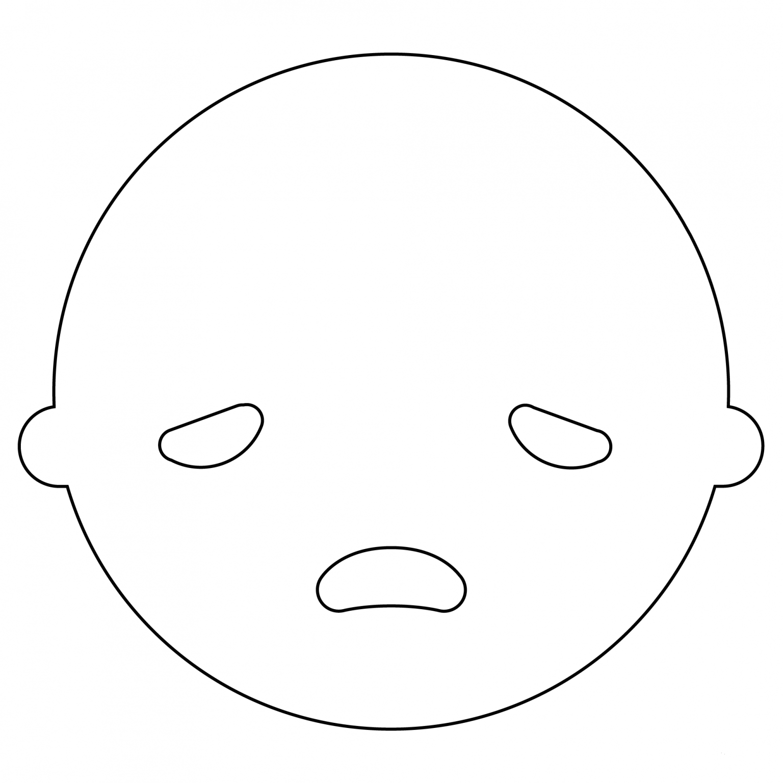 Disappointed Face Emoji coloring page - ColouringPages