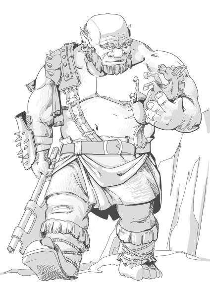 DND Ogre coloring page - ColouringPages