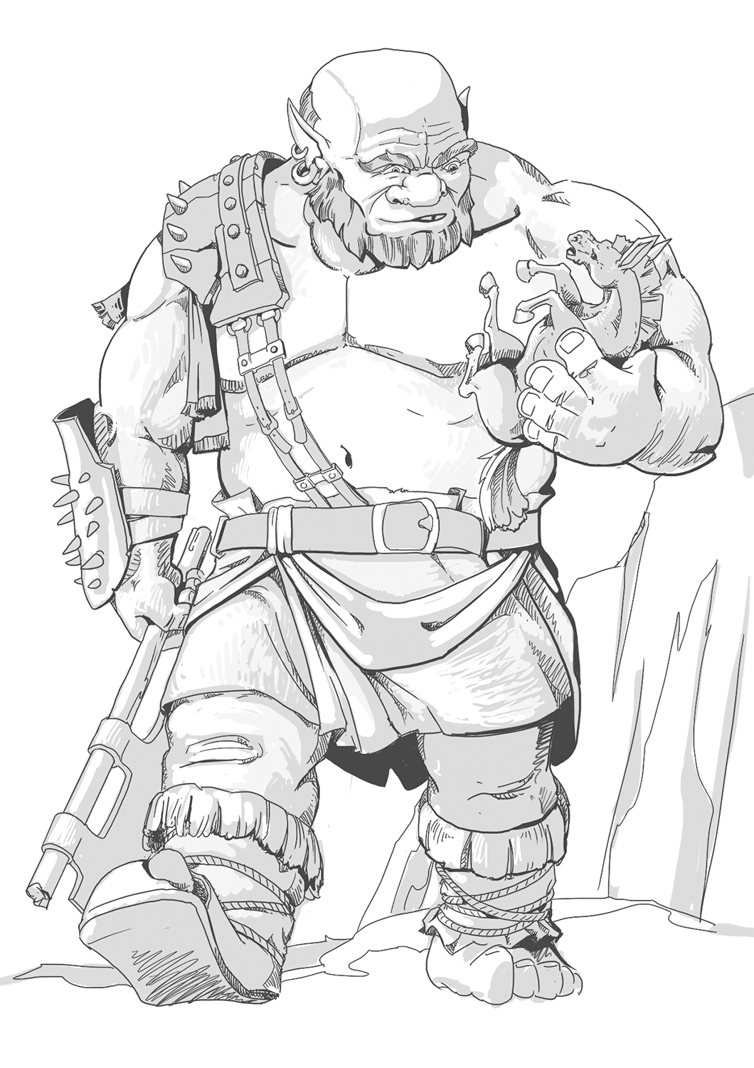 DND Ogre coloring page - ColouringPages
