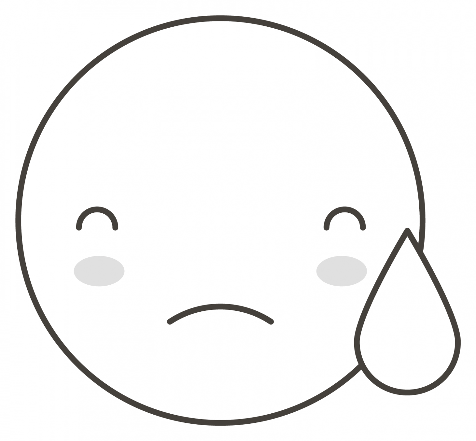 Downcast Face with Sweat coloring page - ColouringPages
