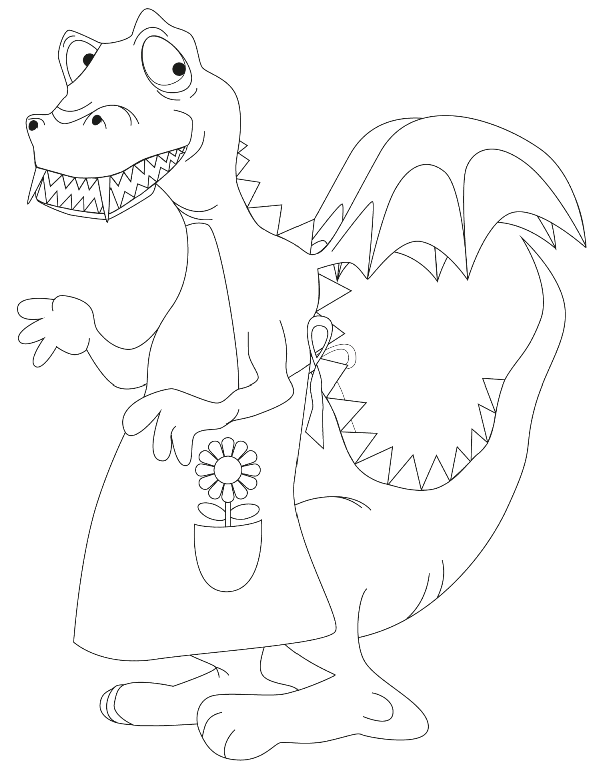 Dragon Wearing an Apron coloring page - ColouringPages
