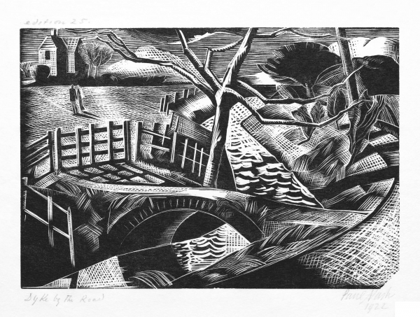 Dyke by the Road, 1922 by Paul Nash coloring page - ColouringPages