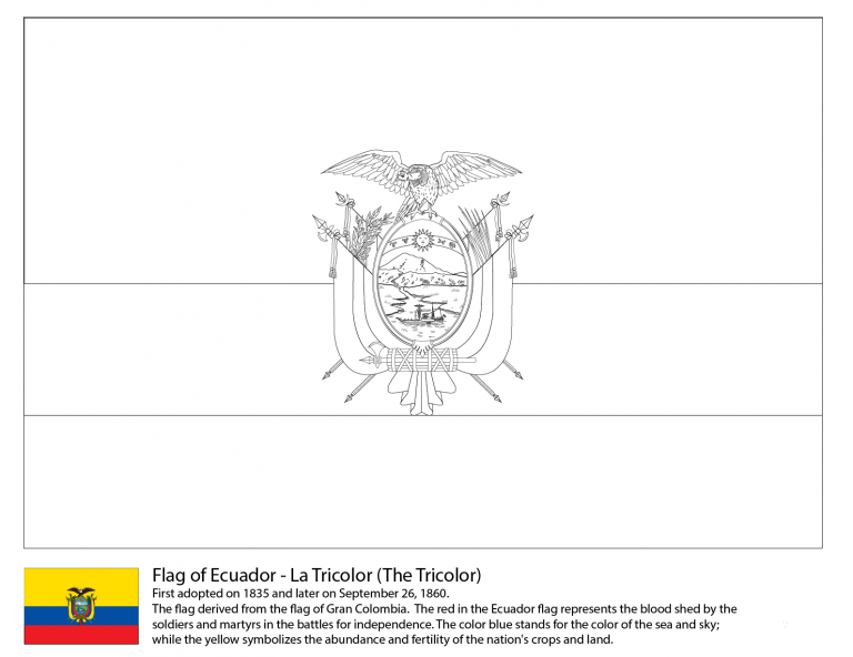 Ecuador Flag coloring page - ColouringPages