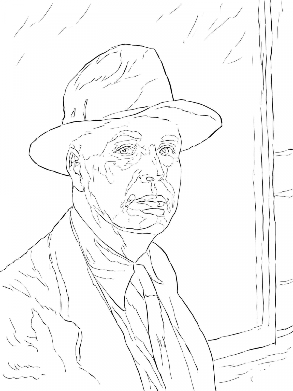 Edward Hopper Self Portrait coloring page - ColouringPages