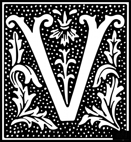 Euclid Initial Letter V coloring page - ColouringPages