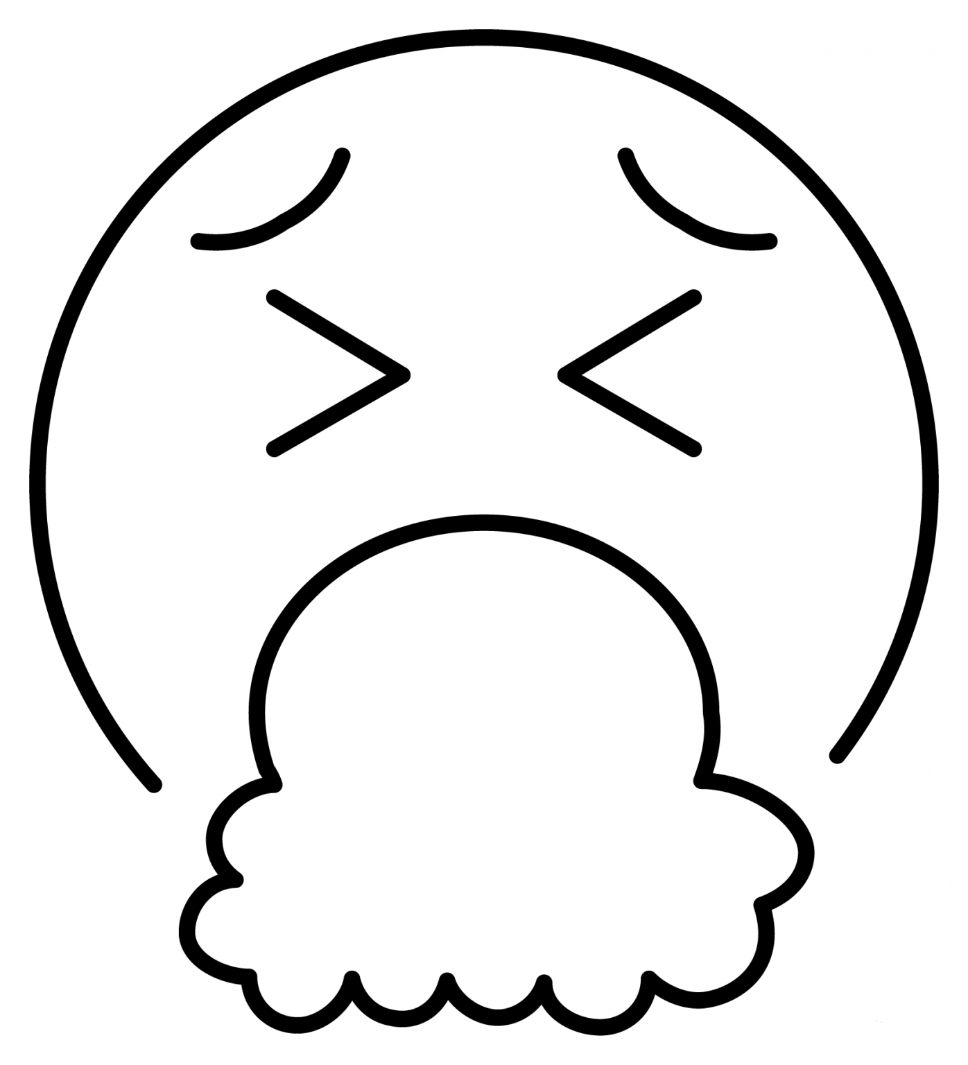 Face Vomiting Emoji coloring page - ColouringPages