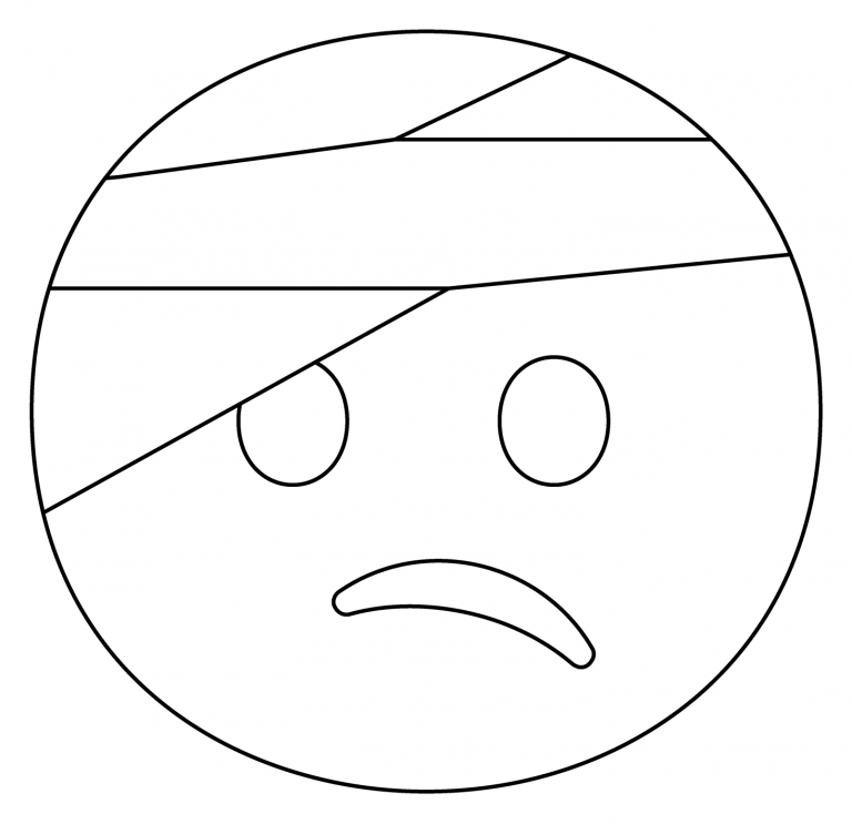 Face with Head Bandage Emoji coloring page - ColouringPages