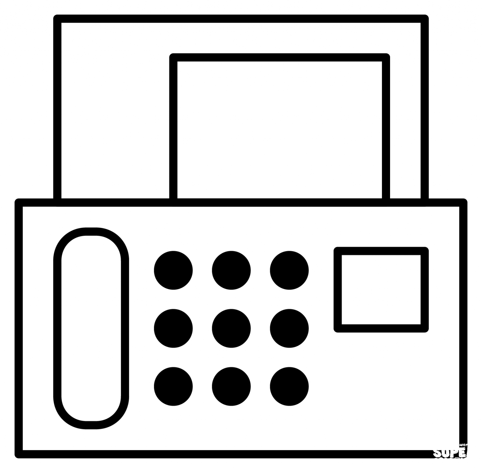 Fax Machine Emoji coloring page - ColouringPages