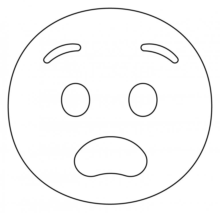 Fearful Face Emoji coloring page - ColouringPages