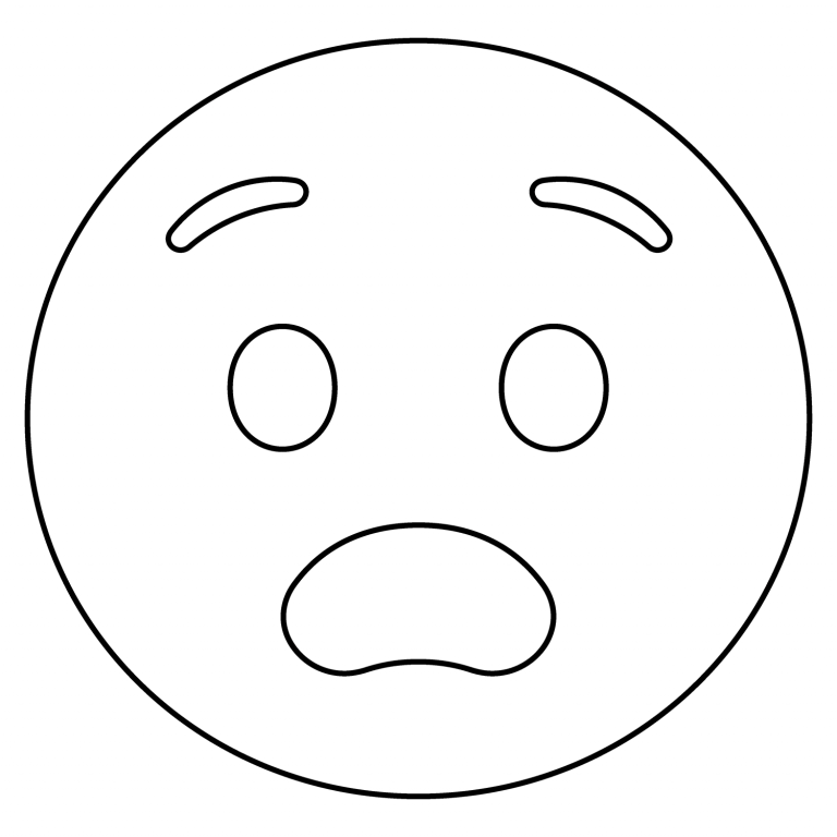 Fearful Face Emoji coloring page - ColouringPages
