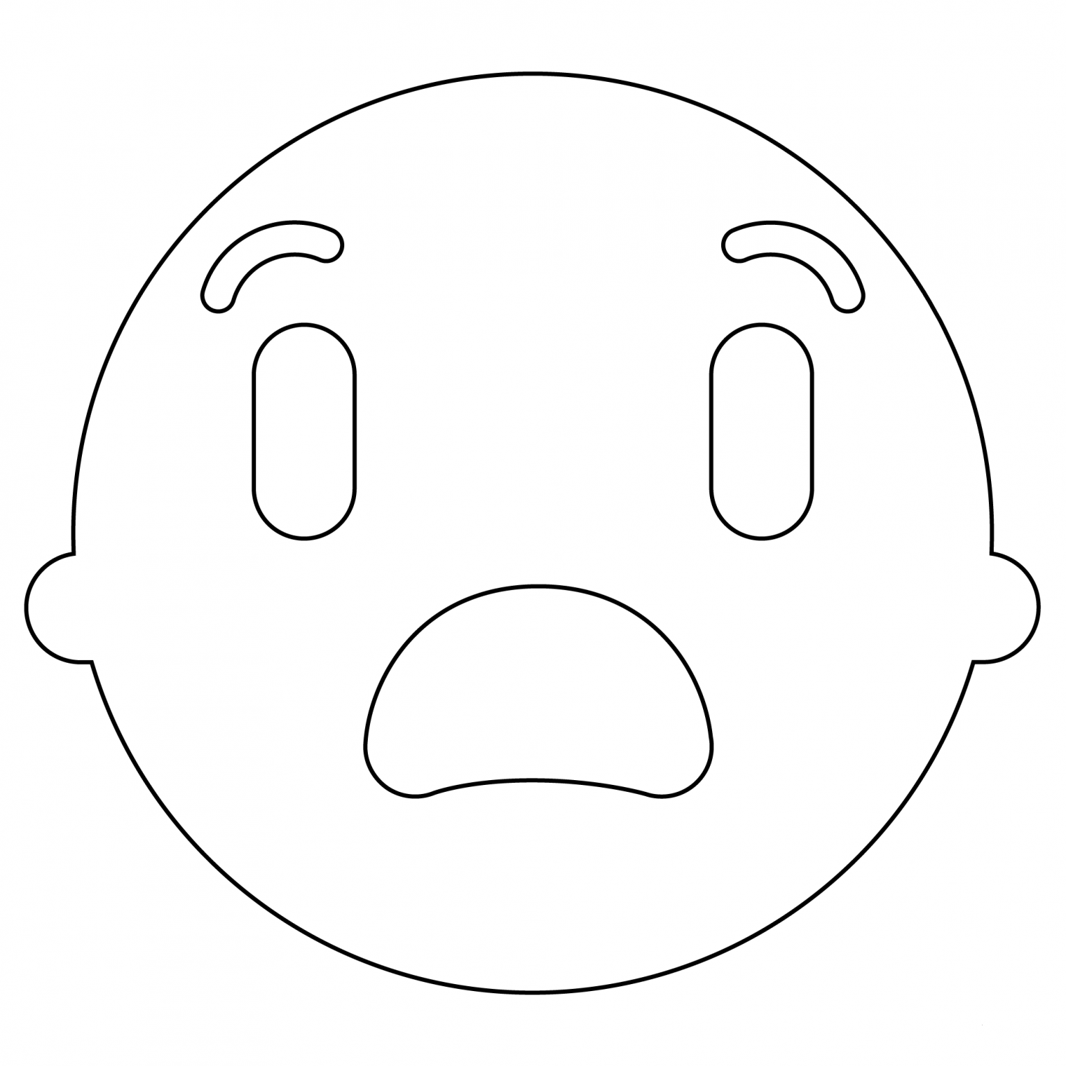 Fearful Face Emoji coloring page - ColouringPages