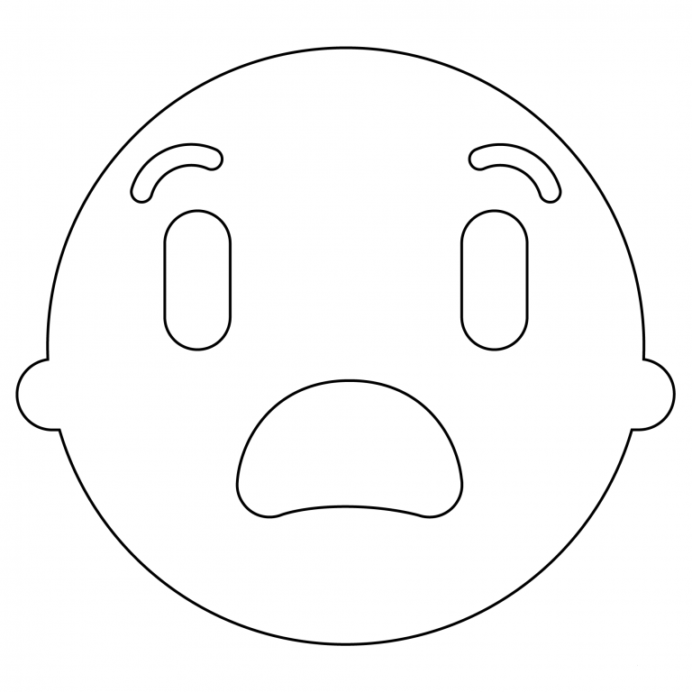 Fearful Face Emoji coloring page - ColouringPages